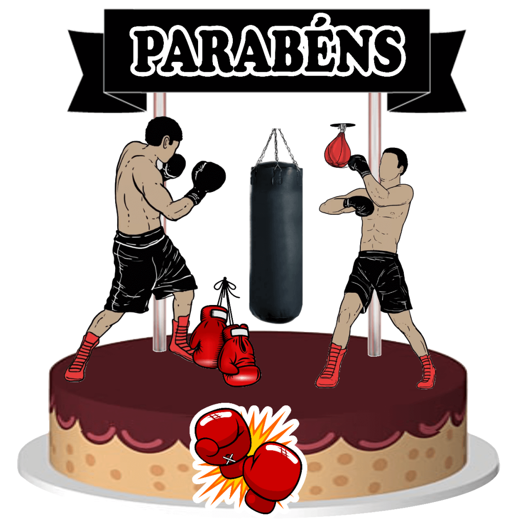 Topo de Bolo em Papel Boxe