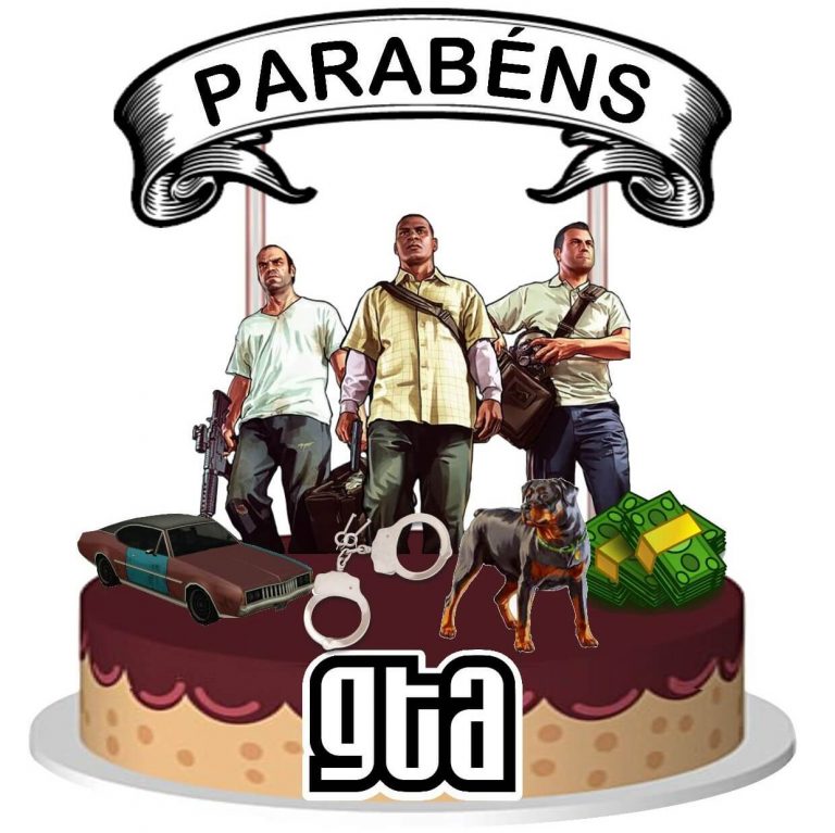 Topo de Bolo em Papel GTA