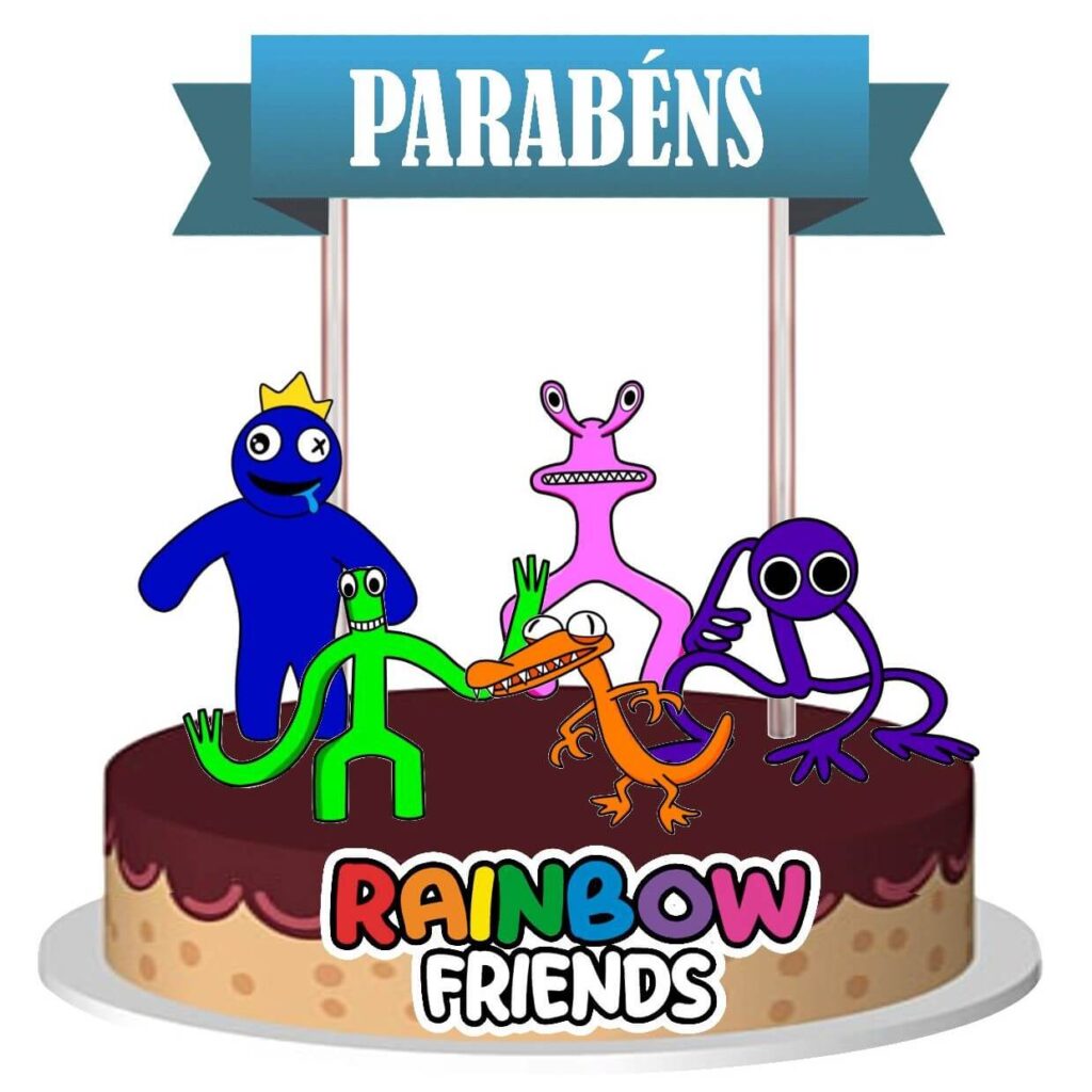 Topo de Bolo Rainbow Friends