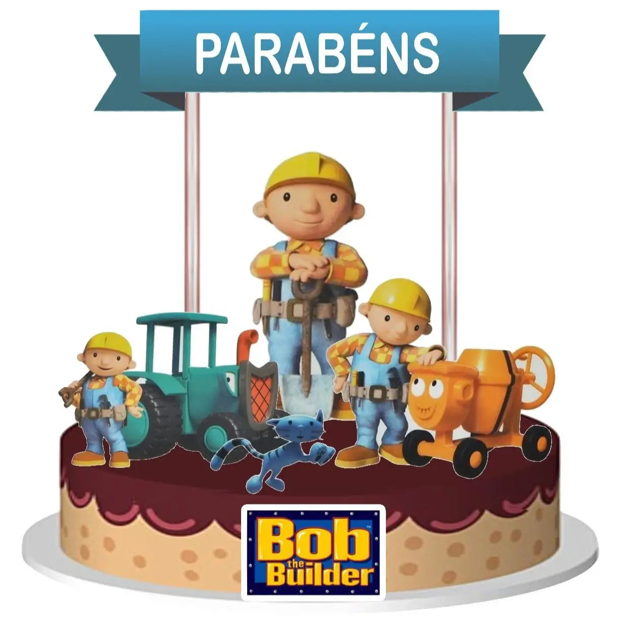 Topo de Bolo Bob o Construtor